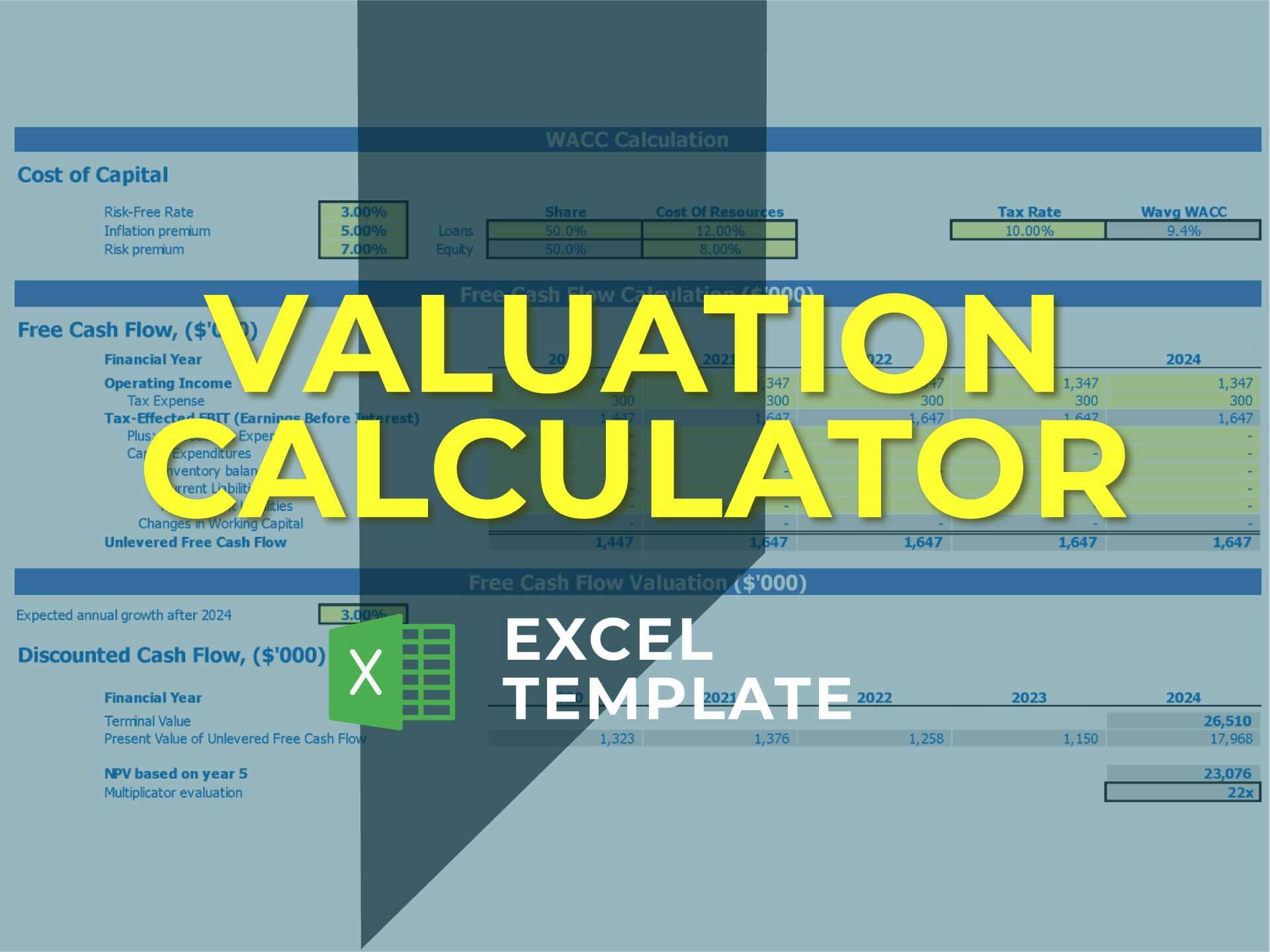 Free DCF Template Excel: Calculator to Evaluate Investments ...
