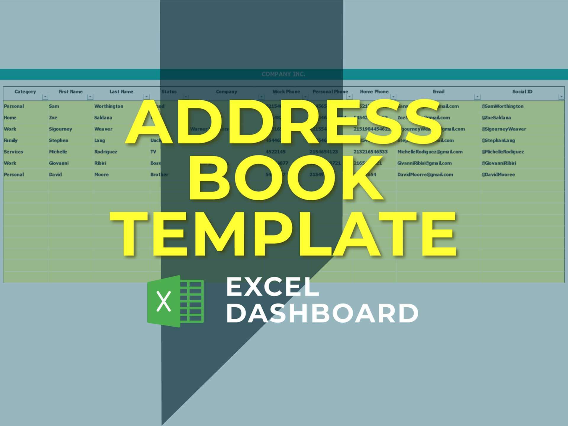 Address Book Excel Template | Create Contacts Easily with Excel ...